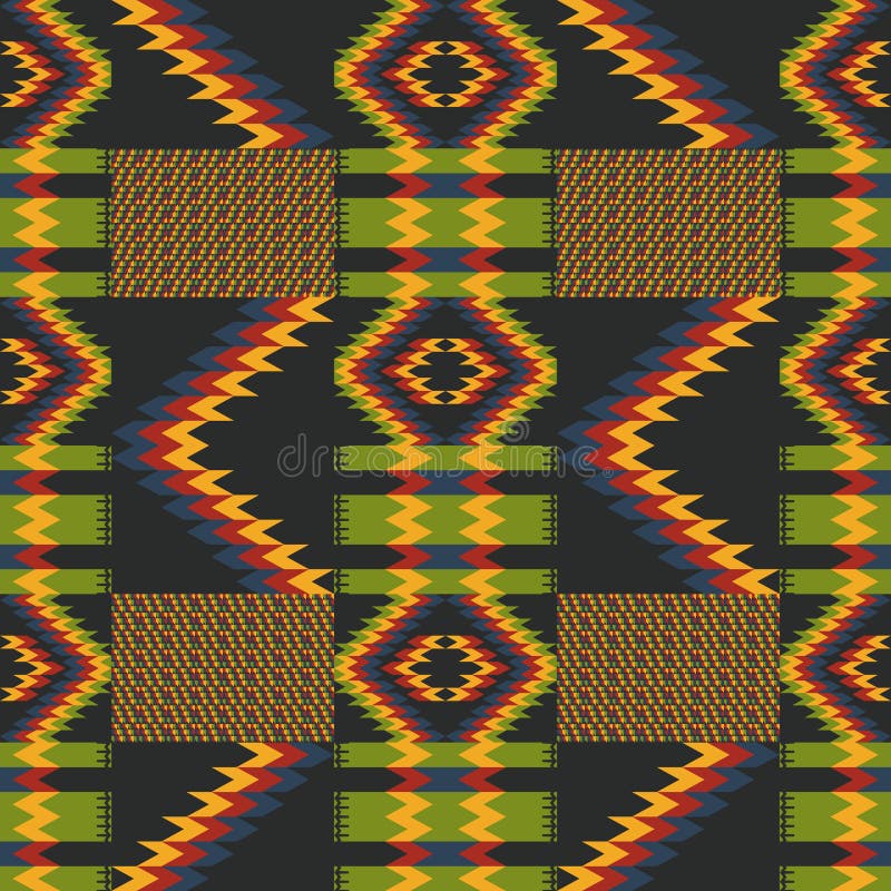 Tribal Geometric Seamless Pattern, African Kente Cloth. Stock Vector ...