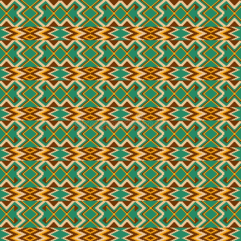 African Geometric Seamless Pattern. Stock Illustration - Illustration ...