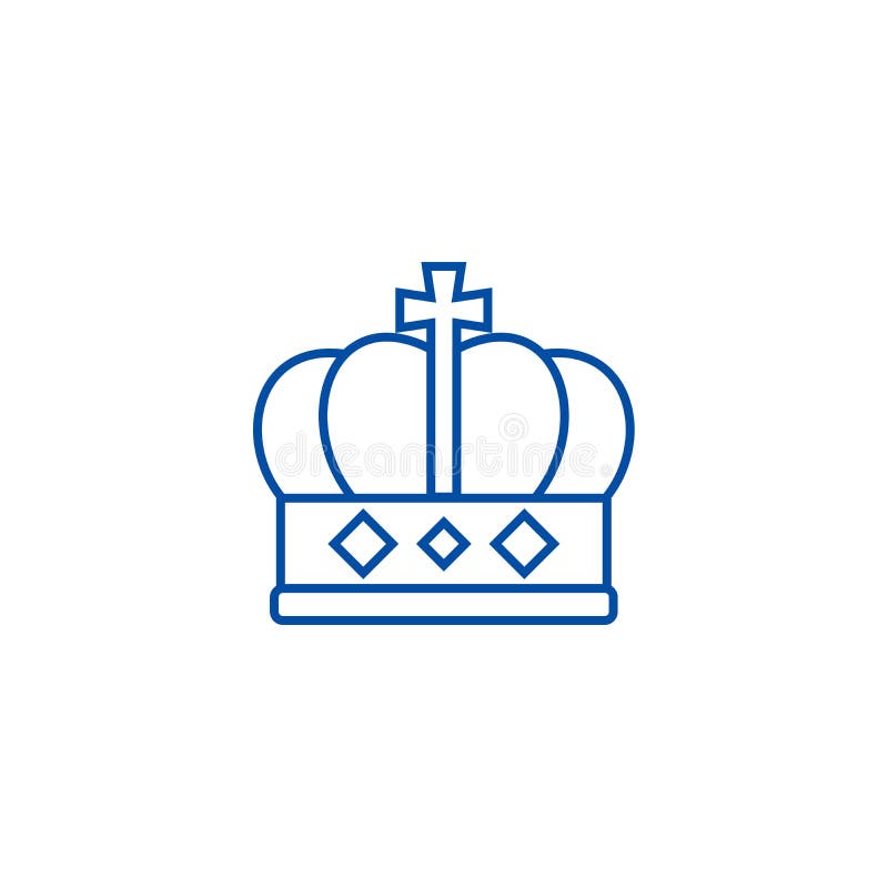 King Crown Line Icon Concept. King Crown Flat Vector Symbol, Sign ...