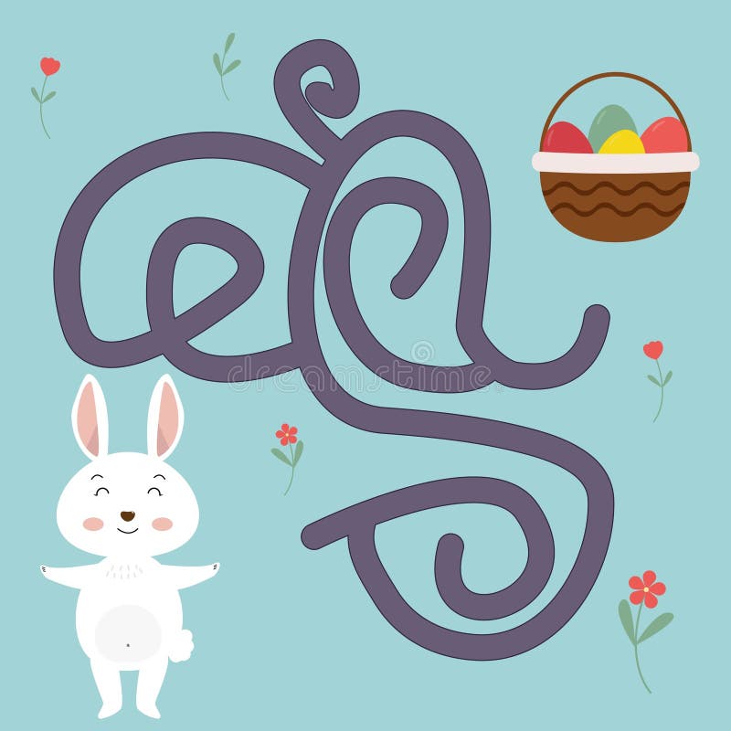 Web Laberint. Happy Easter - Panoramic Bunny and Basket with Eggs Stock ...