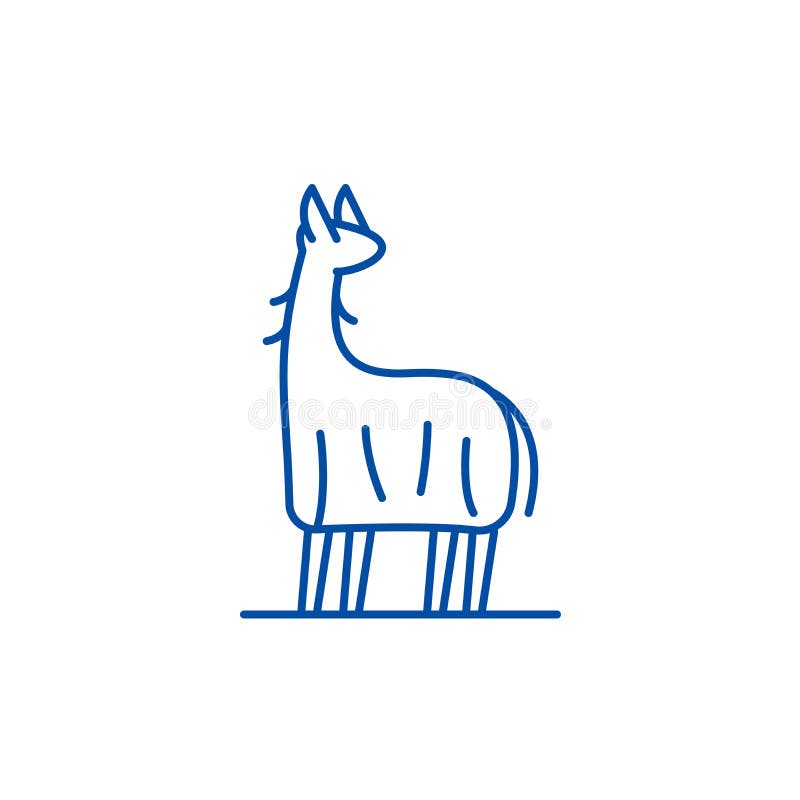 Lama Line Icon Concept. Lama Vector Linear Illustration, Symbol, Sign ...