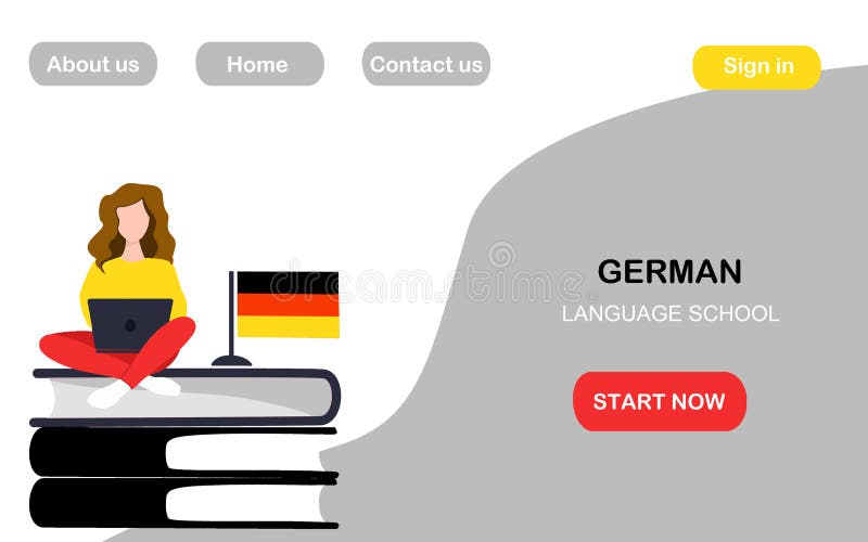 German Language Online Course Stock Illustration - Illustration of icon ...