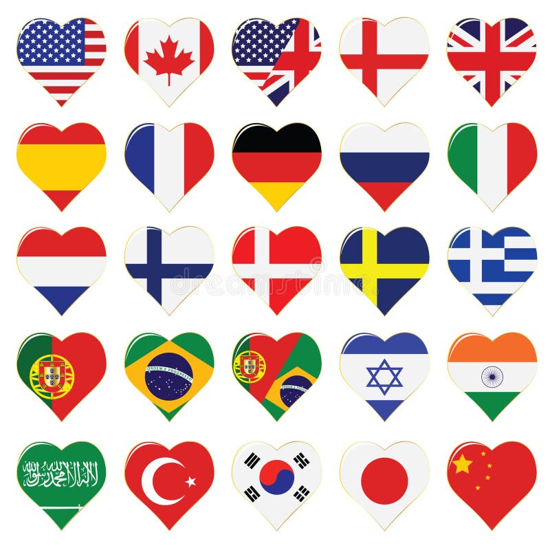 Web Language Icon Collection Stock Vector - Illustration of flag ...