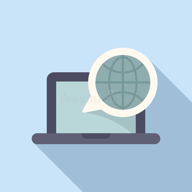 Web Laptop Message Icon Flat Vector. Share Line Stock Vector ...