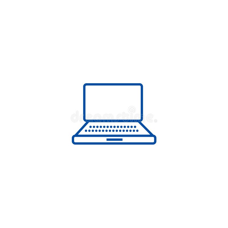 Laptop Sign Line Icon Concept. Laptop Sign Flat Vector Symbol, Sign ...