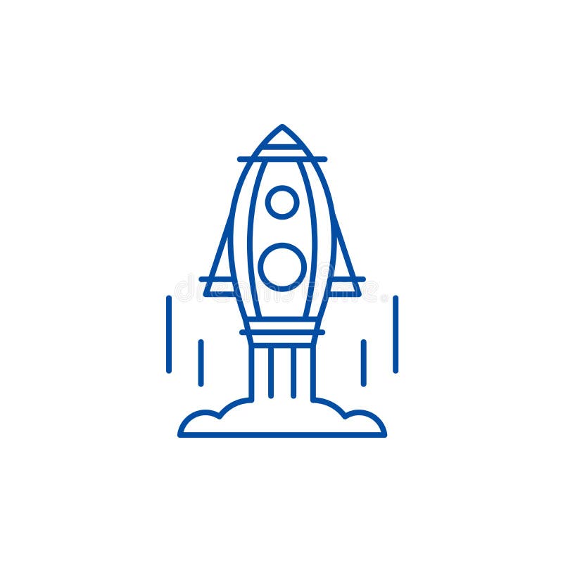 Launch of the Project Line Icon Concept. Launch of the Project Flat ...