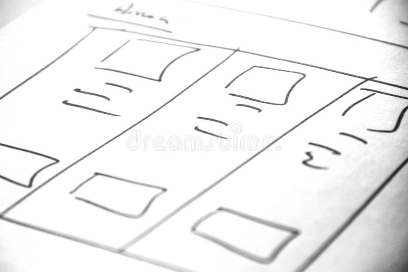 Web Layout Sketch Paper Book, Mobile and Web Sketch Stock Photo - Image ...