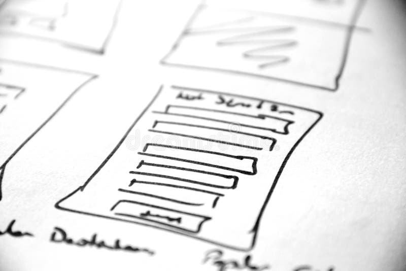 Web Layout Sketch Paper Book, Mobile and Web Sketch Stock Photo - Image ...