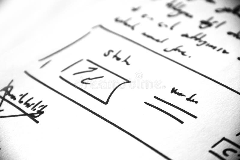 Web Layout Sketch Paper Book, Mobile and Web Sketch Stock Image - Image ...