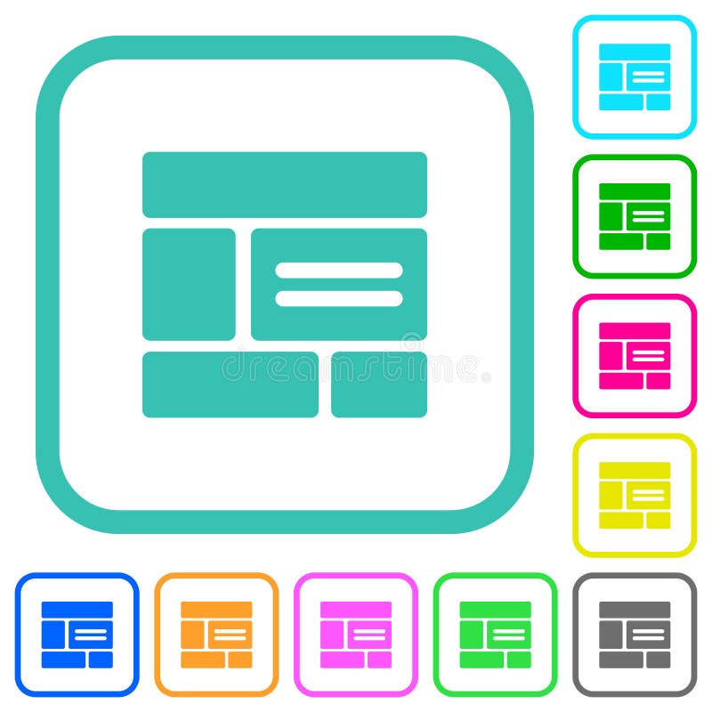 Web Layout Solid Vivid Colored Flat Icons Stock Vector - Illustration ...