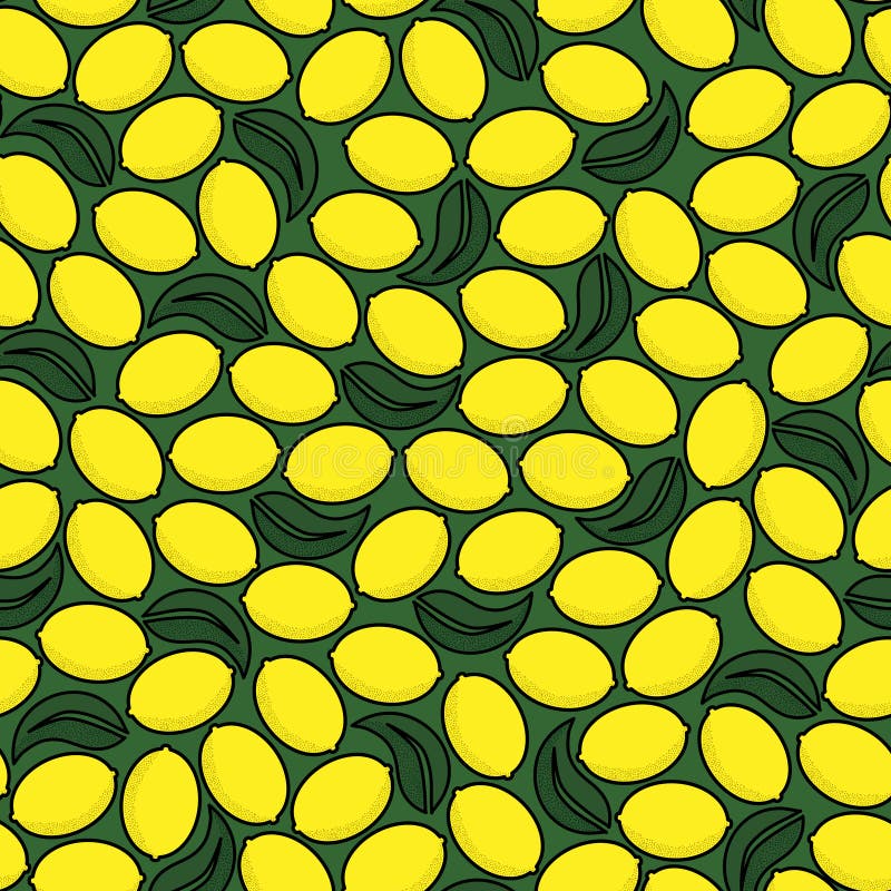 Lemon Seamless Kitchen Fabric Pattern Vector Illustration Stock Vector ...