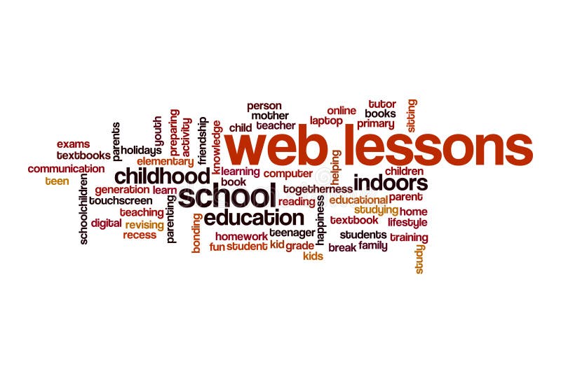 Web Lessons Word Cloud Concept Stock Illustration - Illustration of ...