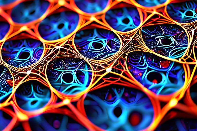 Web of Life a Web of Life Pattern with Interconnected Shapes Col Stock ...