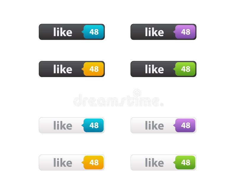 Web Like Buttons for Website or App Stock Vector - Illustration of ...