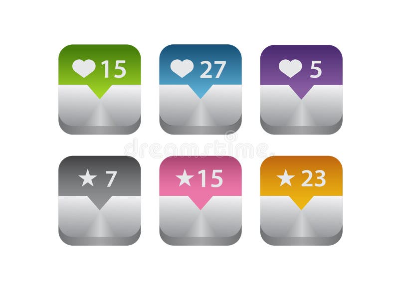Web Like Buttons for Website or App Stock Vector - Illustration of ...