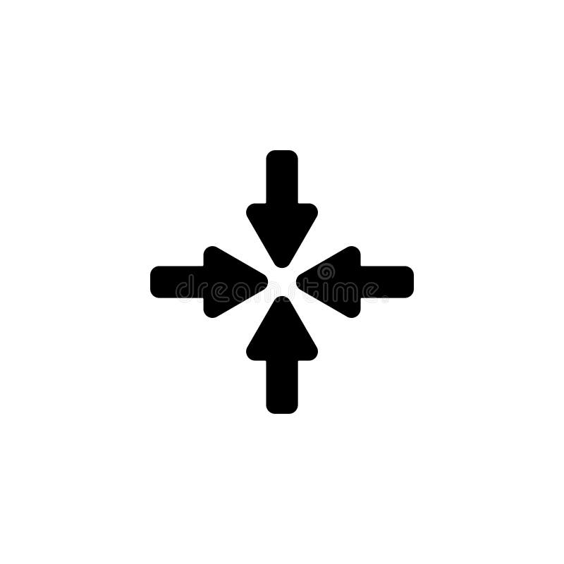Four Arrows Pointing in One Center Direction Stock Illustration ...