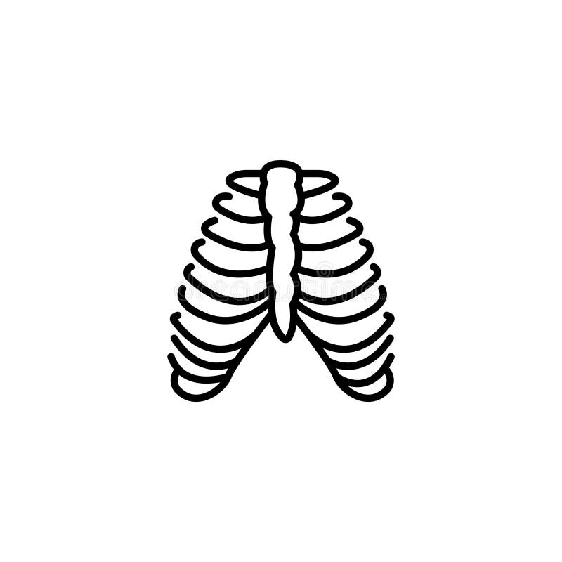 Line Icon. Ribs Symbol Sign Stock Illustration - Illustration of bone ...