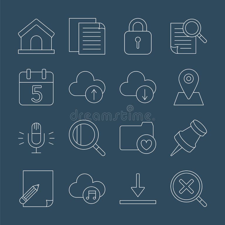 Web line icon set stock vector. Illustration of website - 52135848