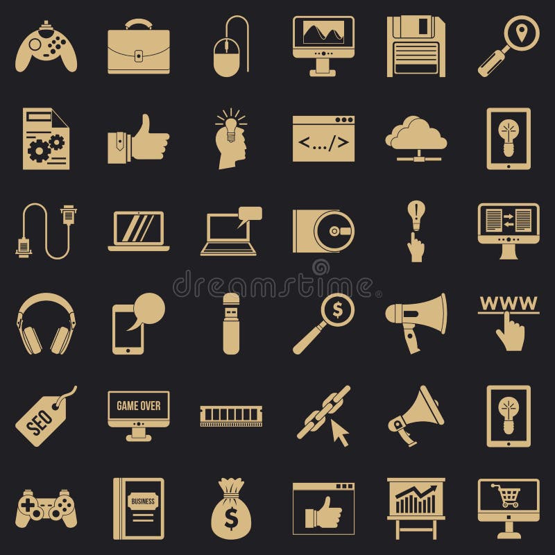 Web Link Icons Set, Simple Style Stock Vector - Illustration of file ...