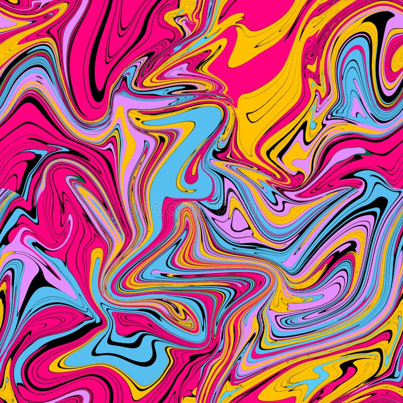 Liquid Paint - Multicolored Seamless Pattern. Bright Contrasting Flashy ...