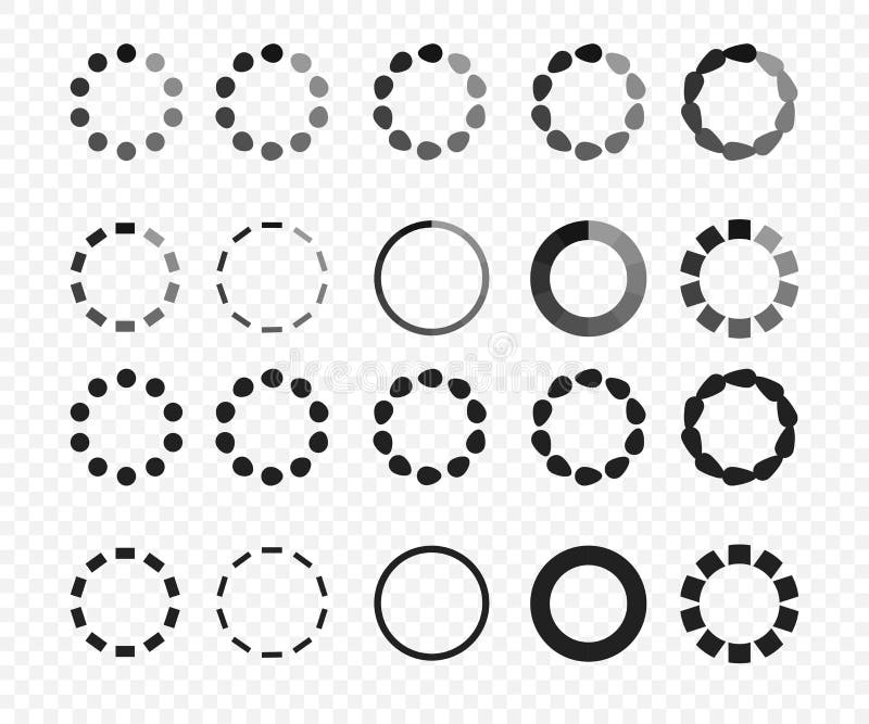 Web Load Page Template Concept. Loader Circle Icon Set in Flat Stock ...