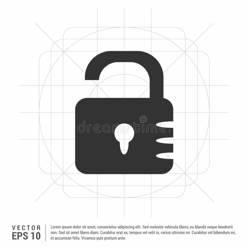 Web Lock Icon stock vector. Illustration of secured - 132403564