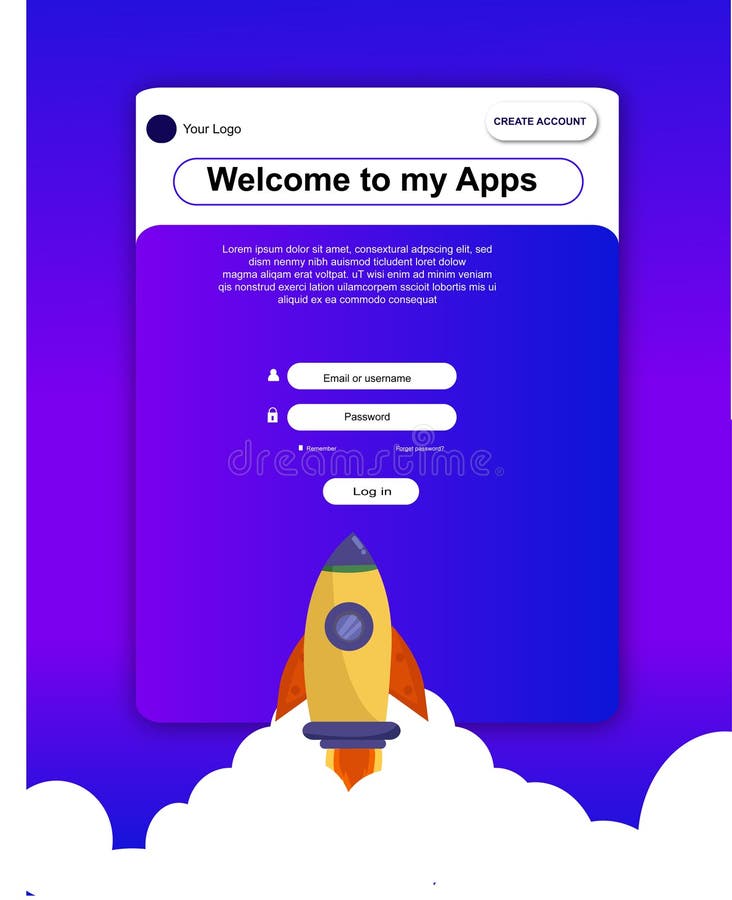 Web Log in Teamplate Illustration Stock Illustration - Illustration of ...