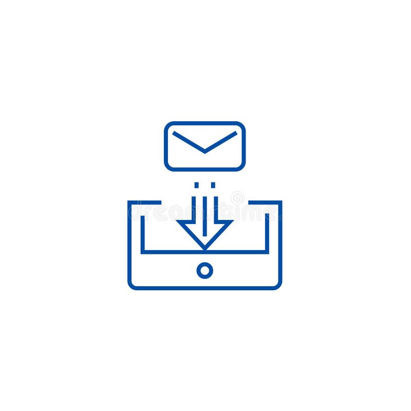 Mail Box Post Line Icon Concept. Mail Box Post Flat Vector Symbol, Sign ...