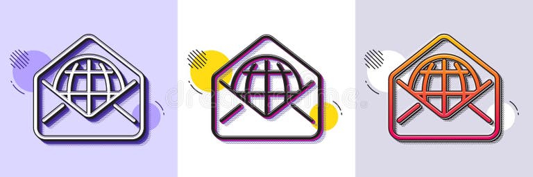 Web Mail Line Icon. Message Correspondence Sign. Halftone Dotted ...