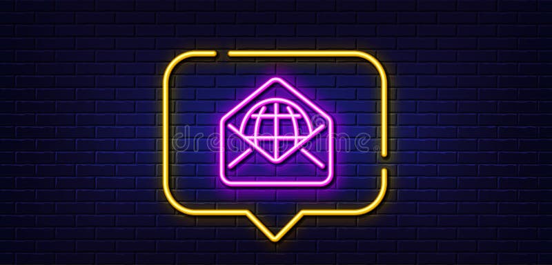 Web Mail Line Icon. Message Correspondence Sign. Neon Light Speech ...