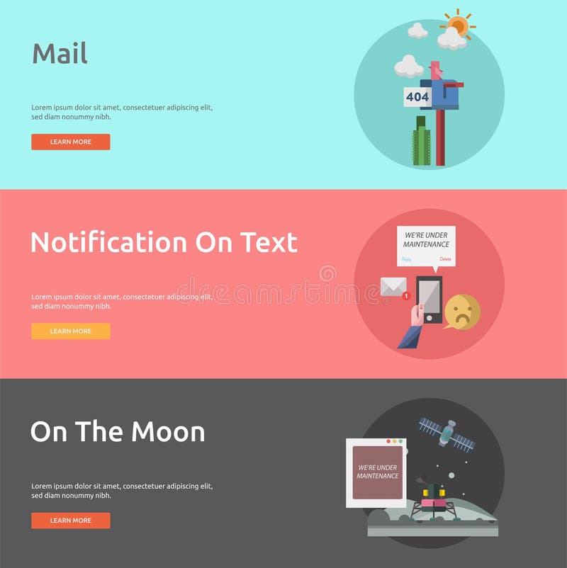 Web Maintenance Banner Design Stock Vector - Illustration of digital ...