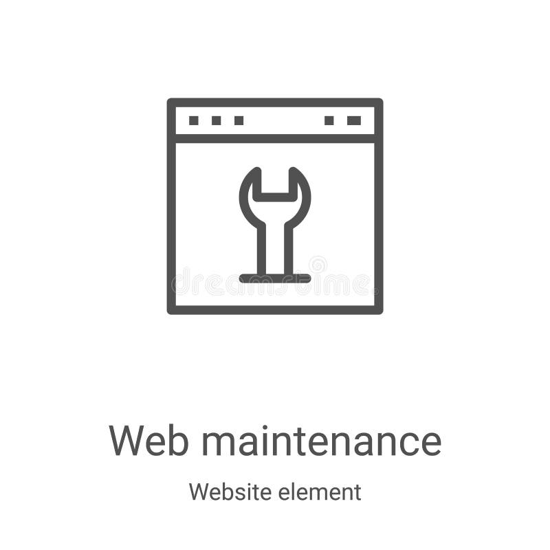Web Maintenance Icon Vector from Website Element Collection. Thin Line ...