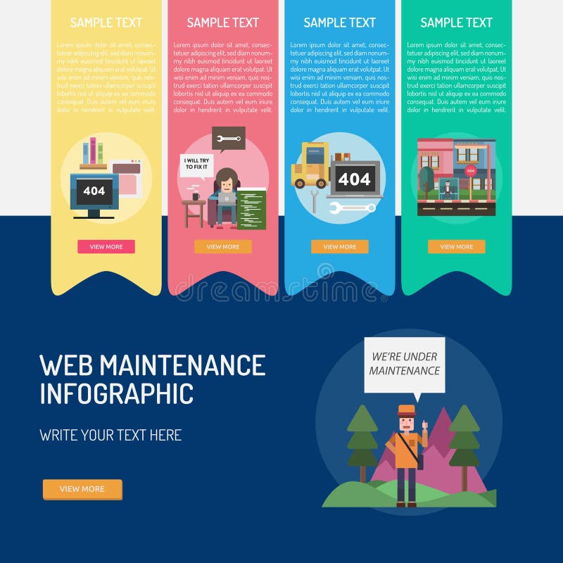 Web Maintenance Infographic Stock Illustration - Illustration of ...
