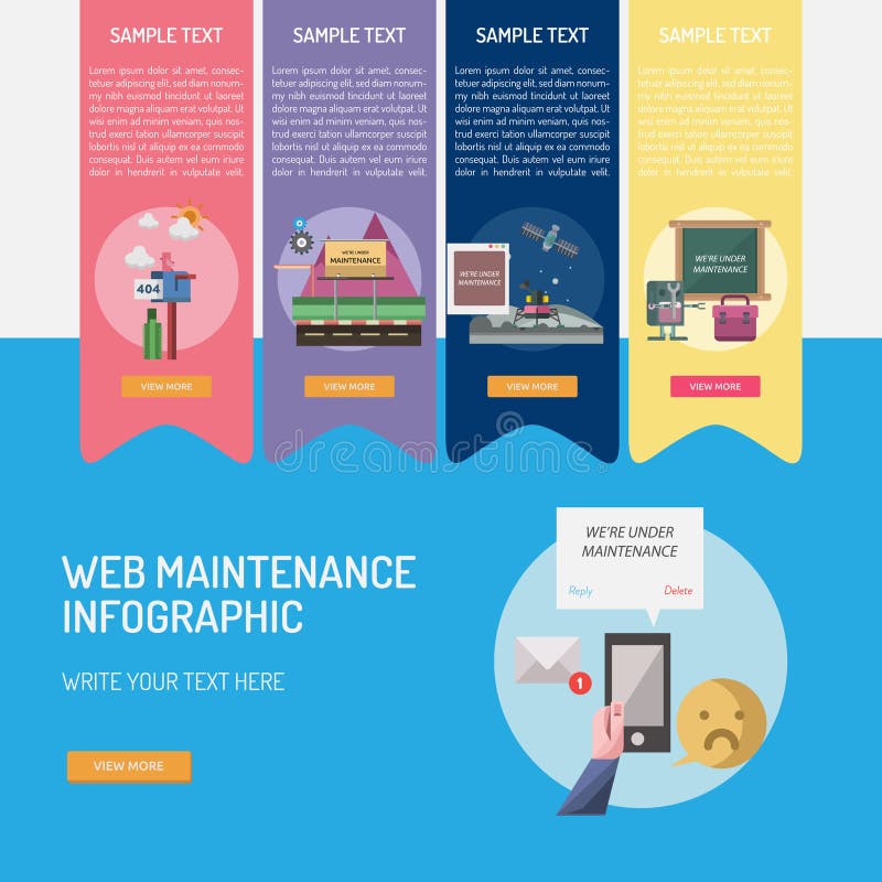 Web Maintenance Infographic Stock Illustration - Illustration of modern ...