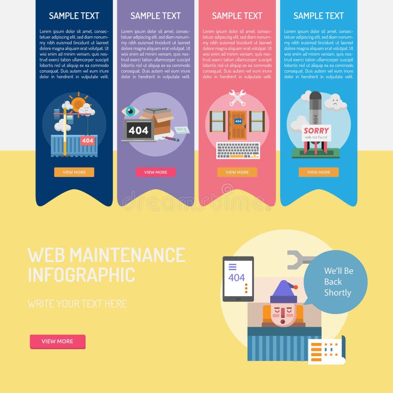 Web Maintenance Infographic Stock Illustration - Illustration of ...