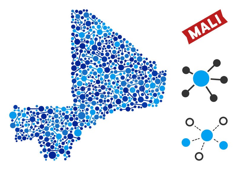 Mali Map Connections Collage Stock Vector - Illustration of ...