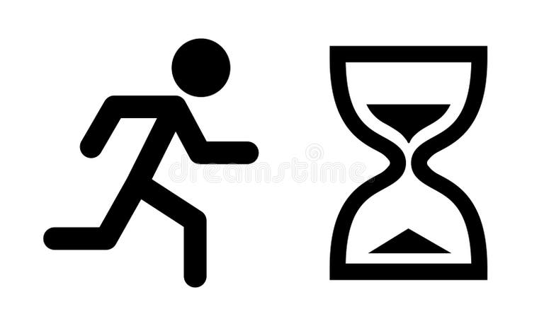 Man chasing time stock vector. Illustration of clock - 265879659