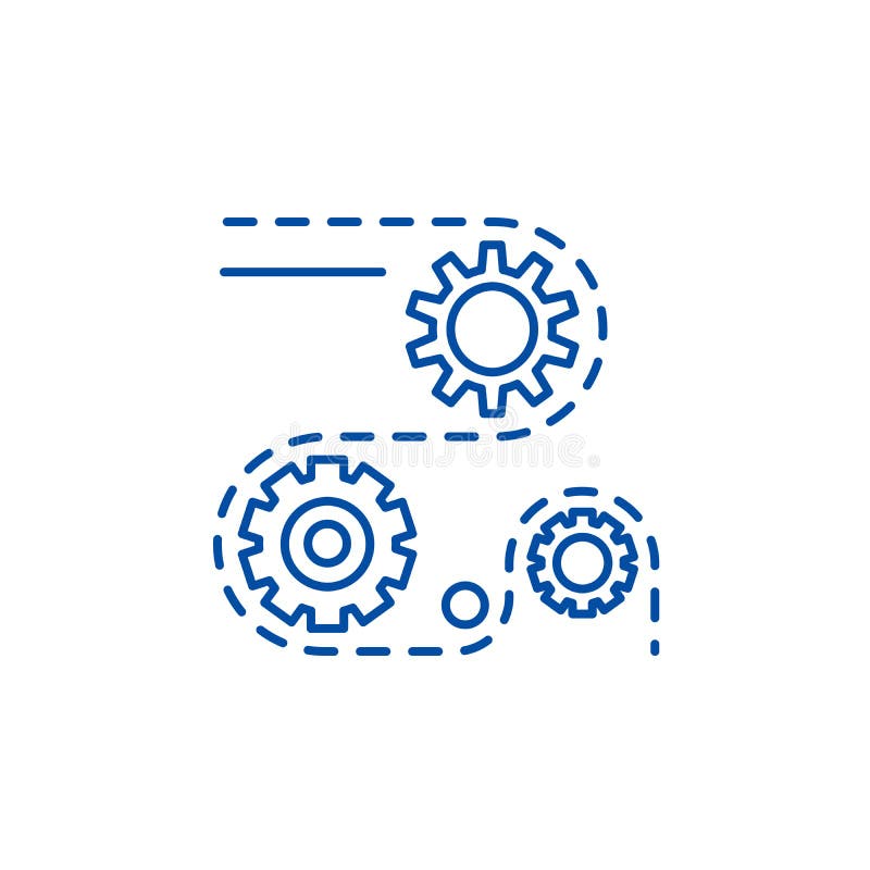 Manufacturing Processes Line Icon Concept. Manufacturing Processes Flat ...