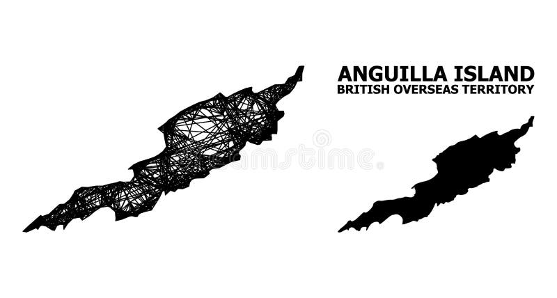 Web Map of Anguilla Island stock vector. Illustration of frame - 162277604