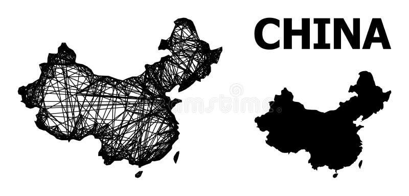 Web Map of China stock illustration. Illustration of abstract - 162278797