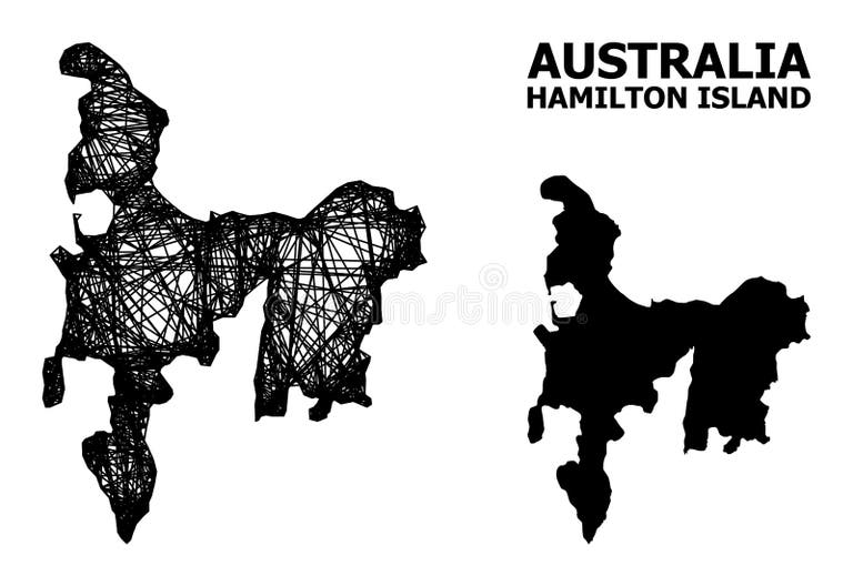 Web Map of Hamilton Island stock illustration. Illustration of frame ...