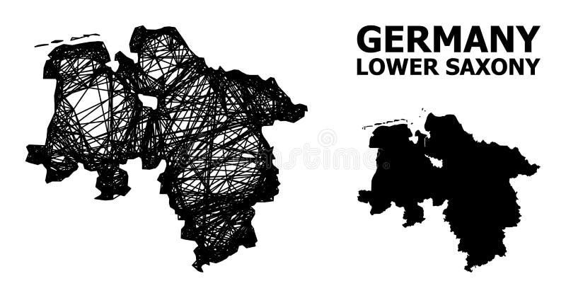 Web Map of Lower Saxony State Stock Illustration - Illustration of land ...