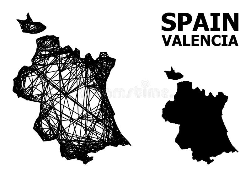 Web Map of Valencia Province Stock Illustration - Illustration of ...