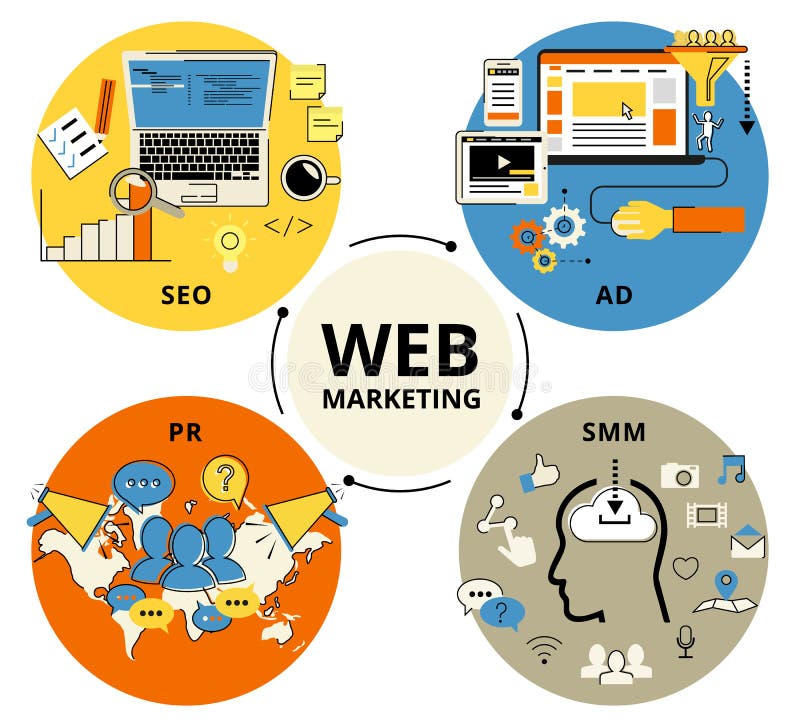 Web marketing stock vector. Illustration of data, mining - 58690137