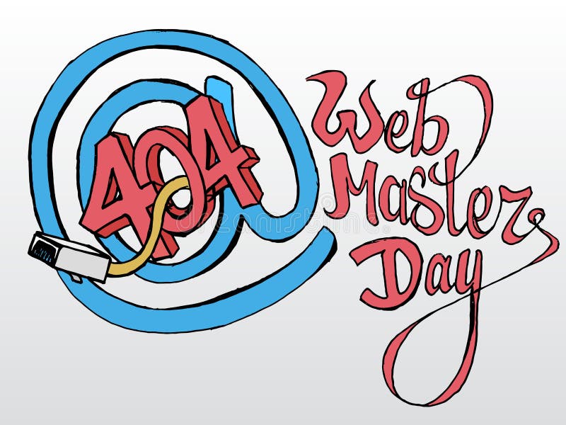Web master day postcard stock illustration. Illustration of drawn ...