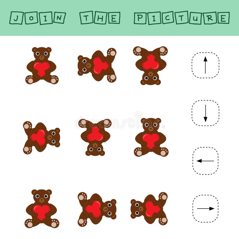 Match Cartoon Objects and Clippings Activity Coloring Page Stock Vector ...