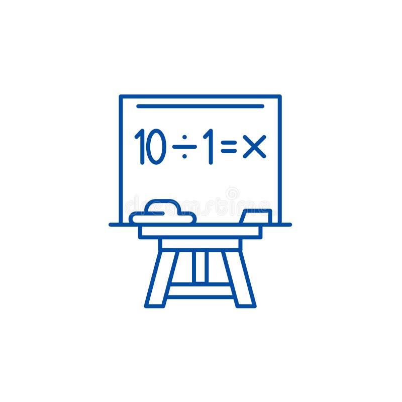 Maths Line Icon Concept. Maths Flat Vector Symbol, Sign, Outline ...