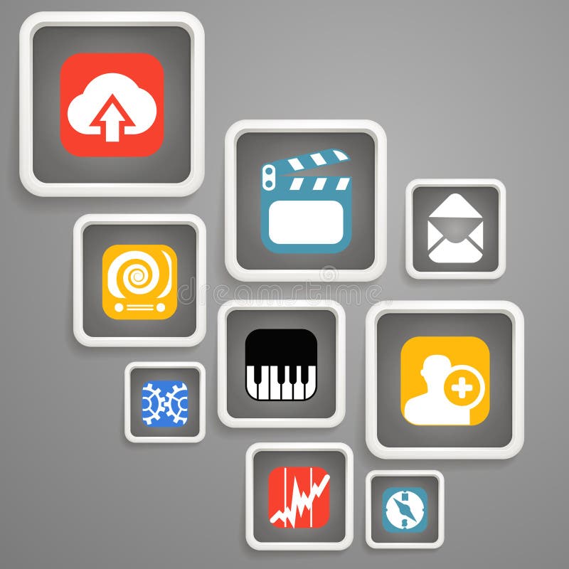 Web media icons stock vector. Illustration of colorful - 30836160