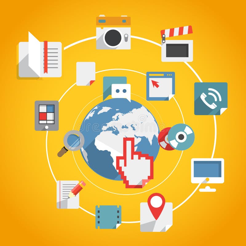 Web media network concept stock vector. Illustration of phone - 49423639