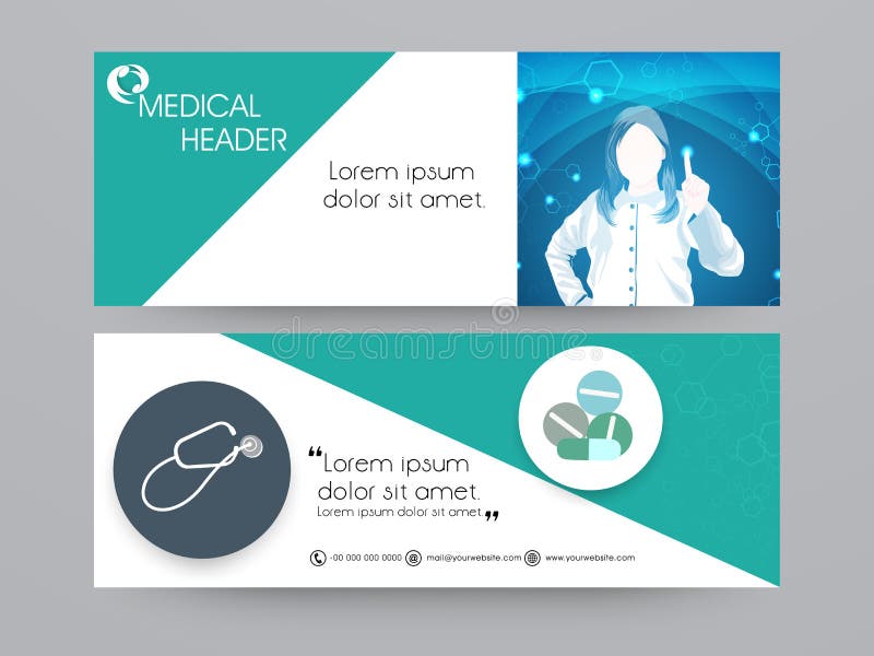 Web Medical Header or Banner. Stock Illustration - Illustration of ...